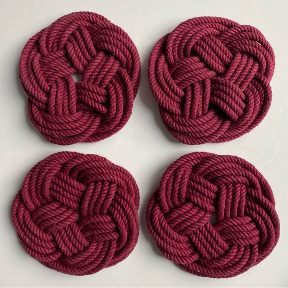 unbeanded | Dining | Nautical Sailor Knot Coasters Set Of 4 Turks Head ...